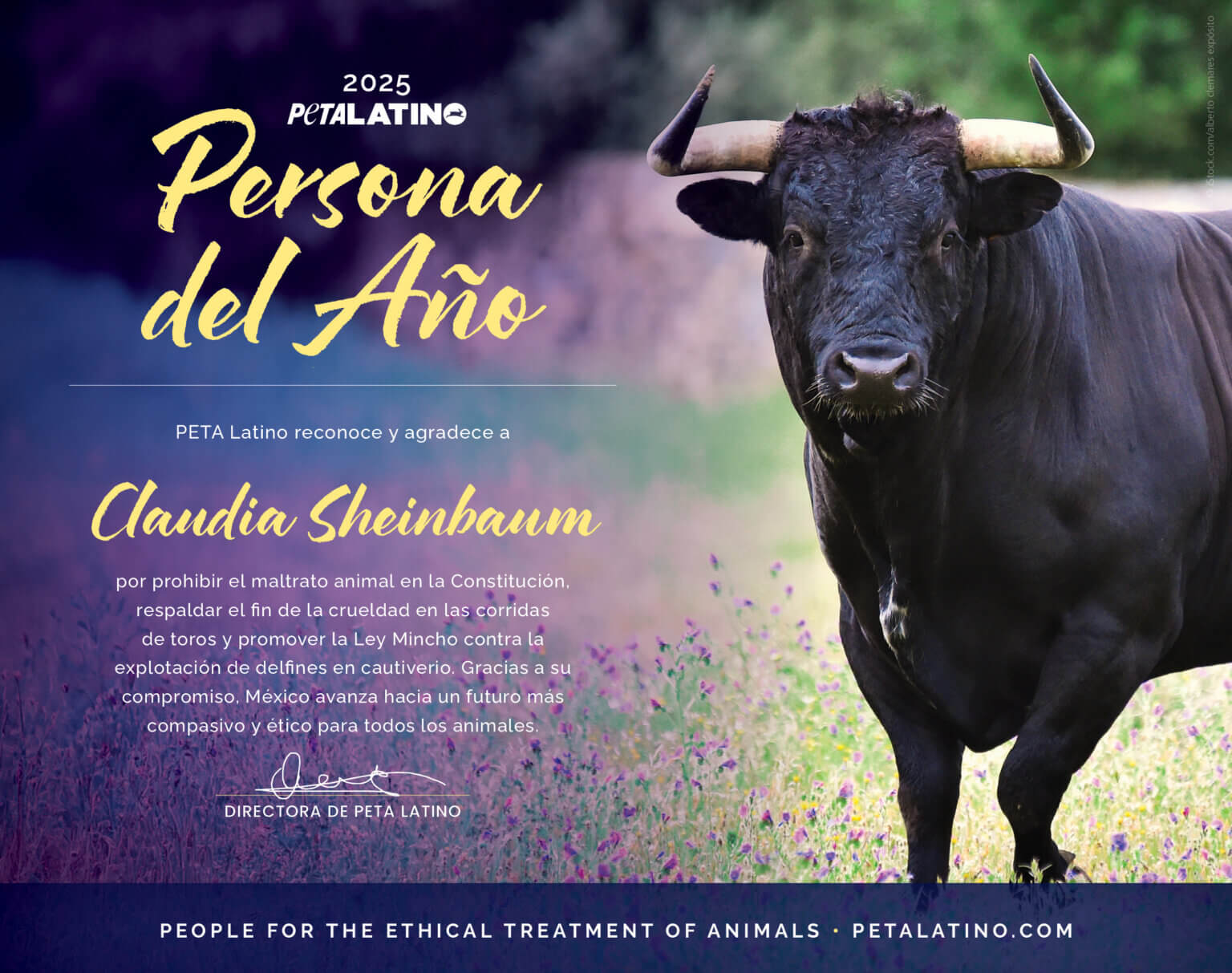 El premio a la primera Persona del Año de PETA Latino es…